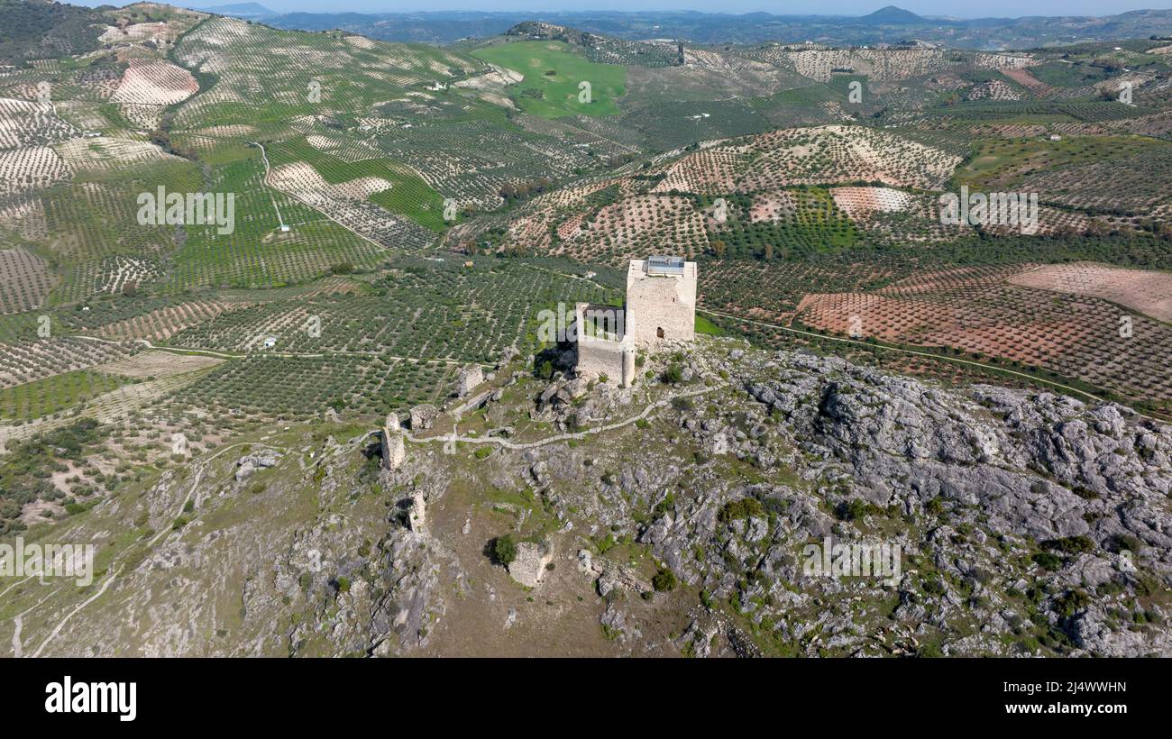 views of the beautiful castle of El hierro in the municipality of Pruna ...