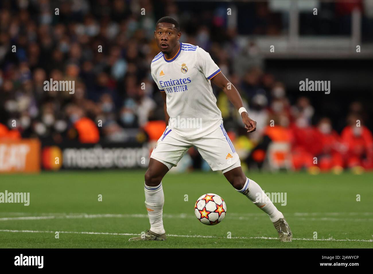 Madrid, Spain, 12th April 2022. David Alaba of Real Madrid during the ...