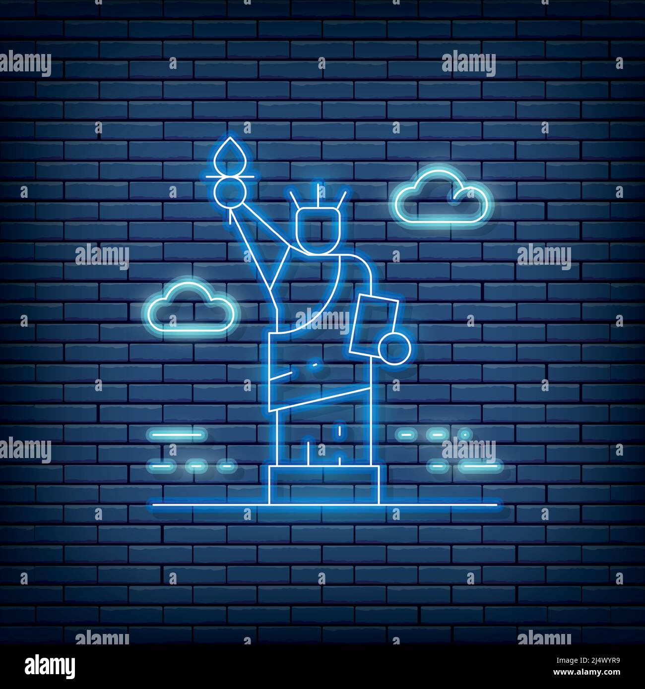 Kiev, Ukraine - March 1, 2022: Vector Statue of Liberty, USA, landmark ...