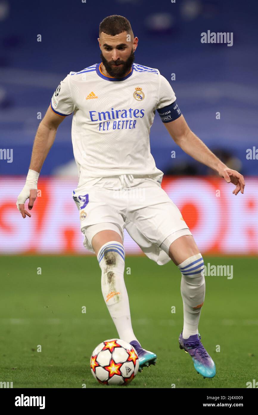 Madrid, Spain, 12th April 2022. Karim Benzema of Real Madrid during the ...