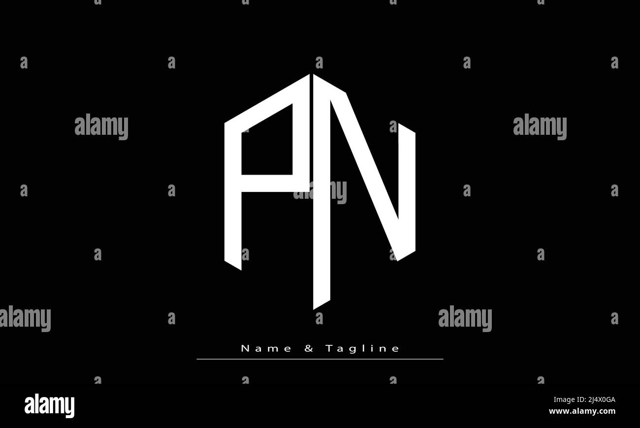 Pn initials logo Black and White Stock Photos & Images - Alamy
