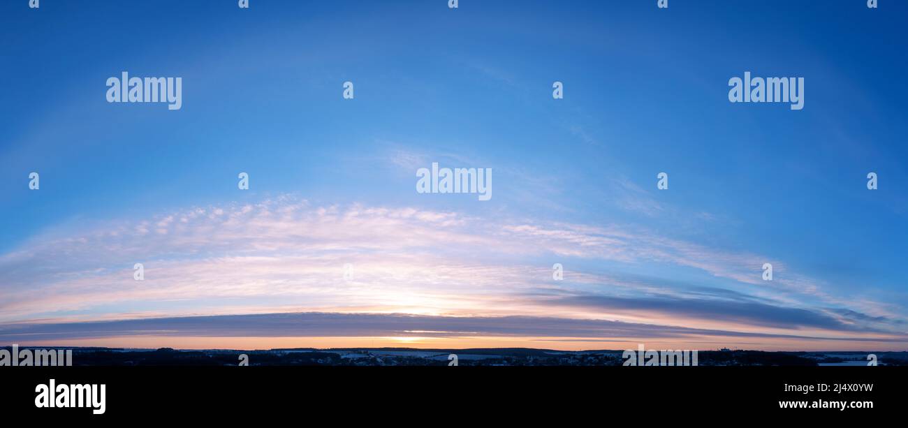 Morning dawn sky, clouds illuminated by the scorching morning sun Stock ...