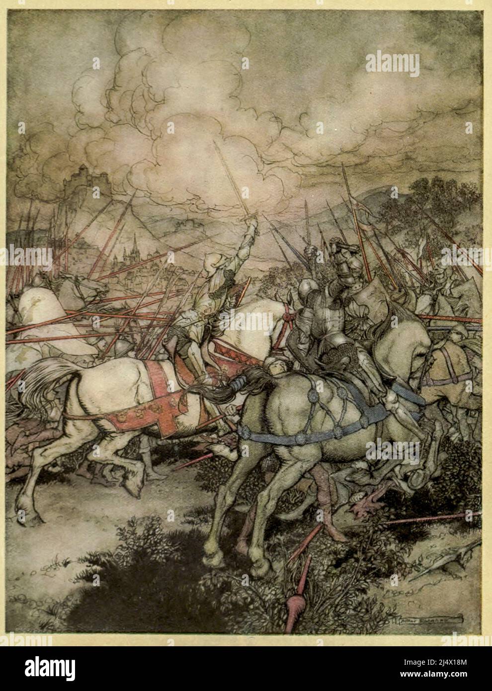 How Arthur drew his sword Excalibur for the first time' Frontispiece ...