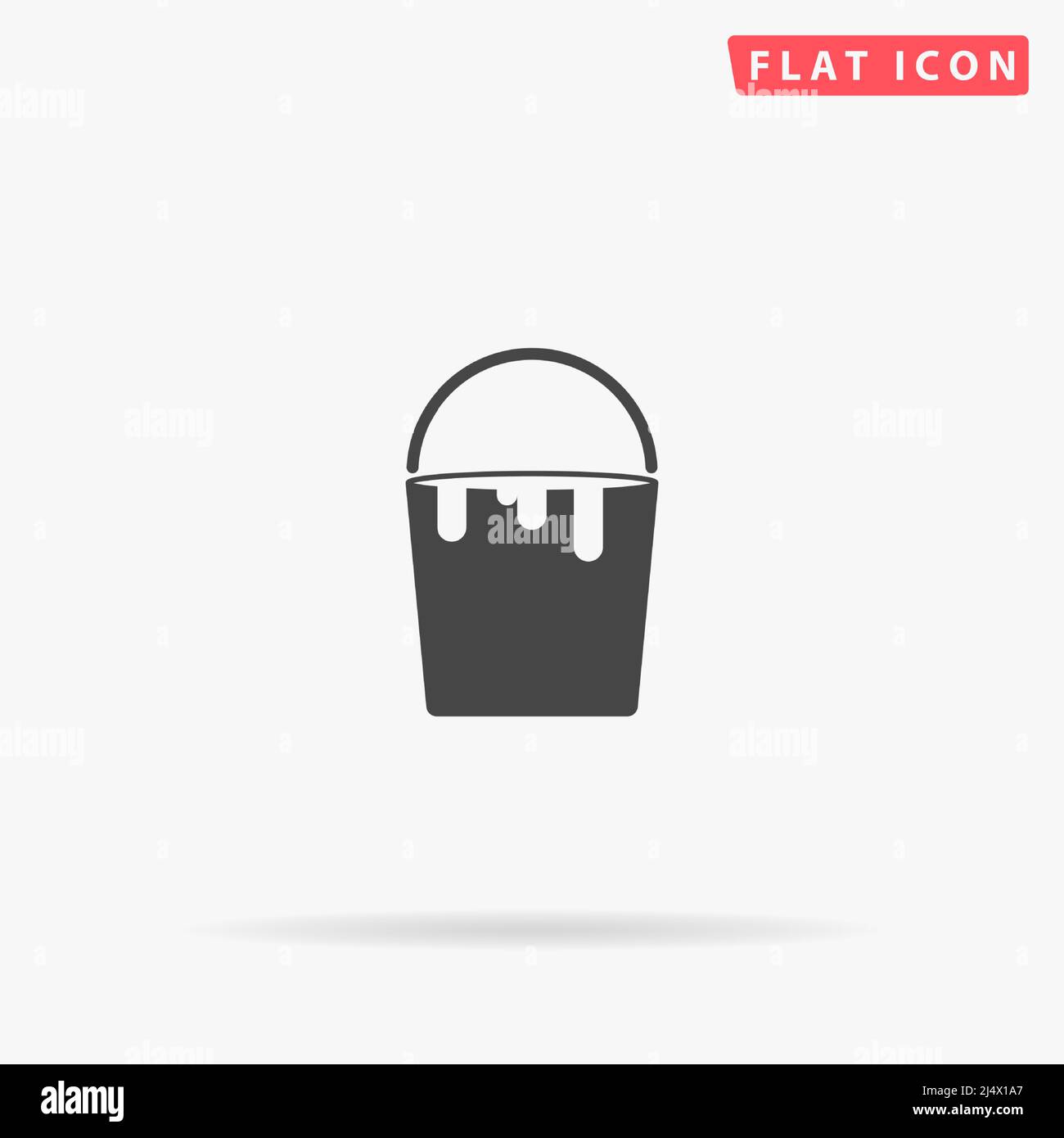 Paint bucket flat vector icon. Hand drawn style design illustrations ...