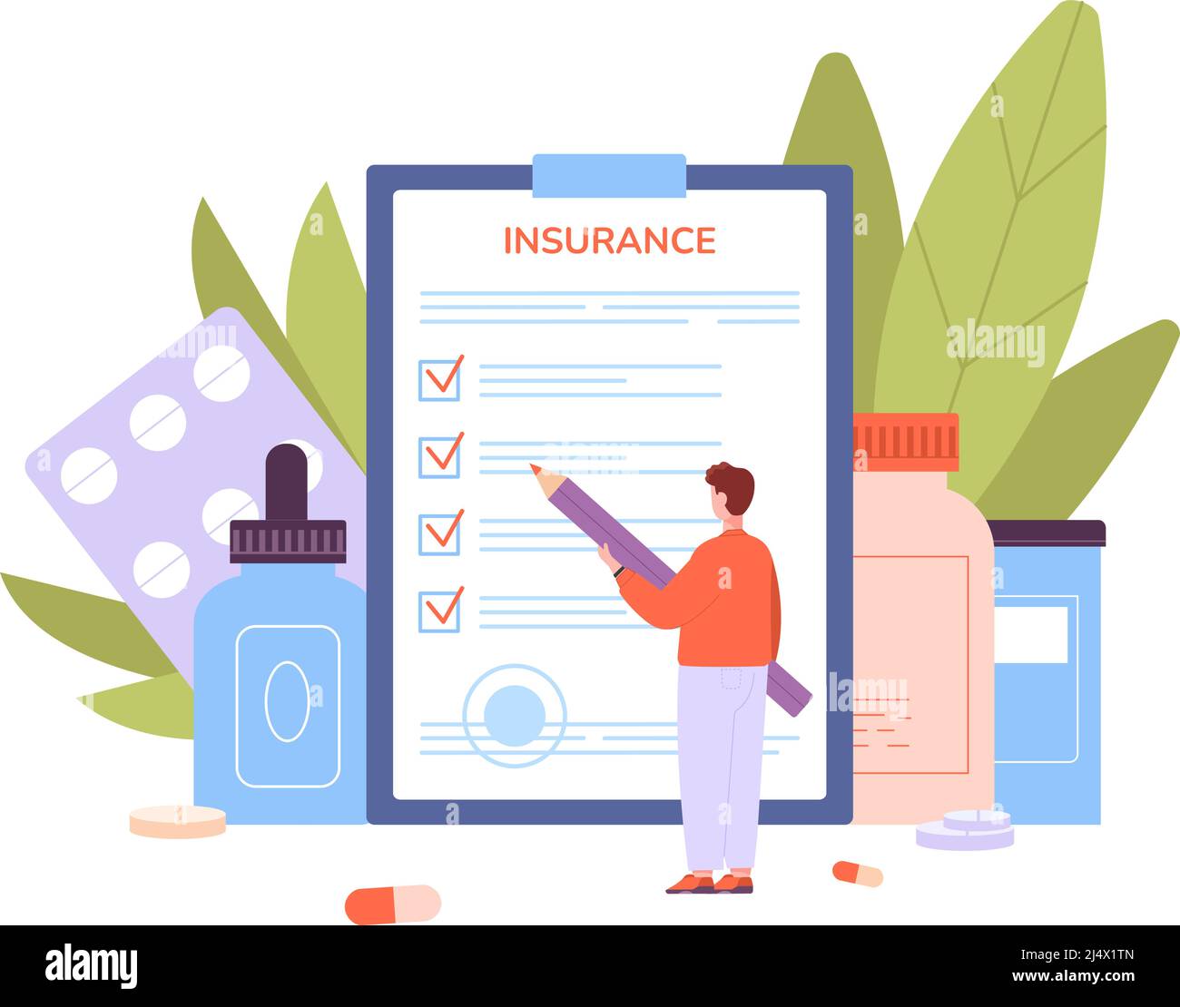 Health cartoon medical insurance plan hi-res stock photography and ...