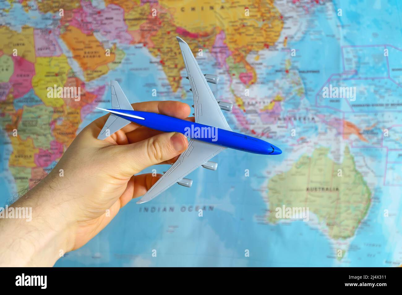 Flights in Asia region concept. Model aircraft over map Stock Photo - Alamy