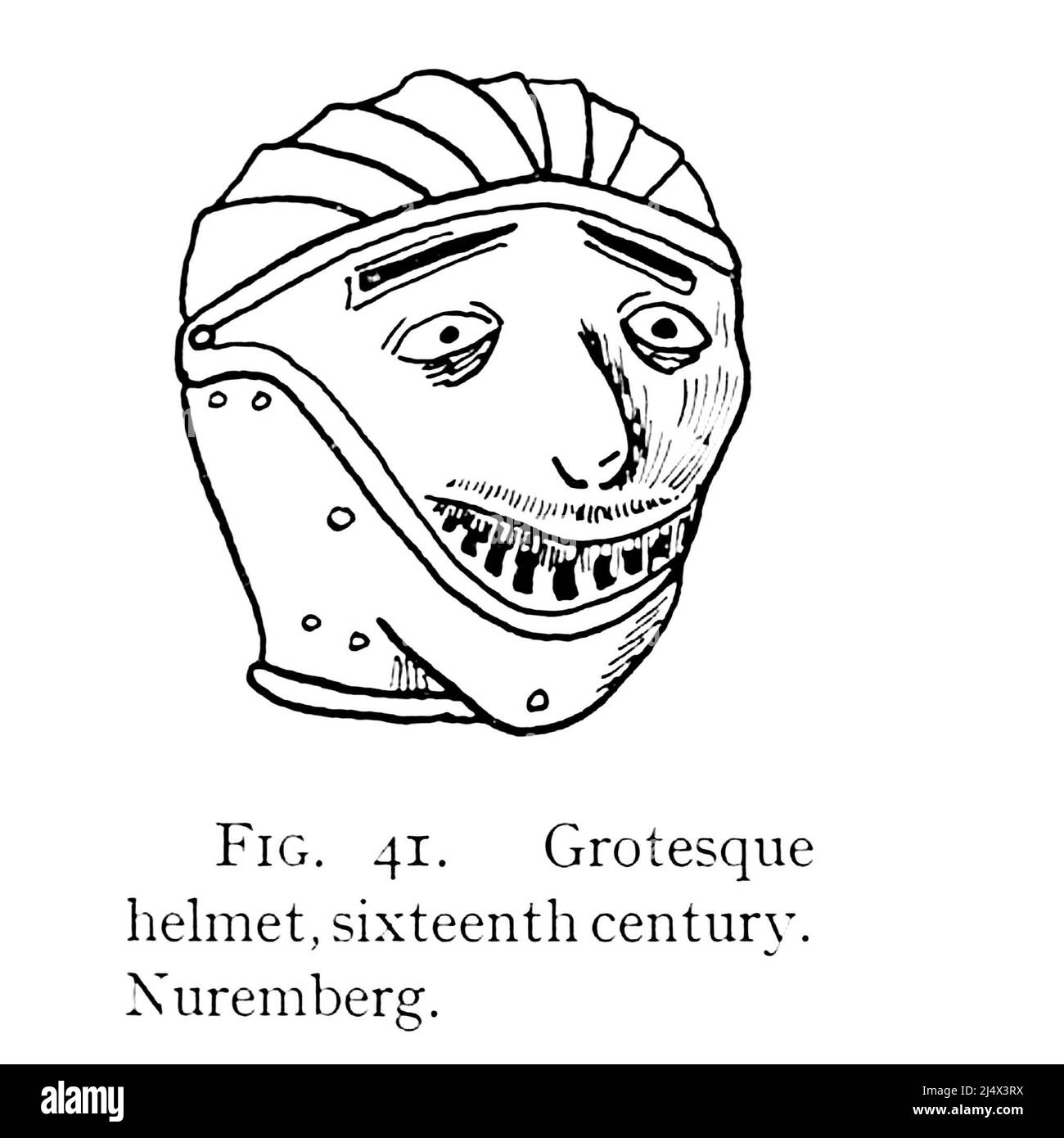 Grotesque helmet, sixteenth century, Nuremberg from the book ' Armour ...