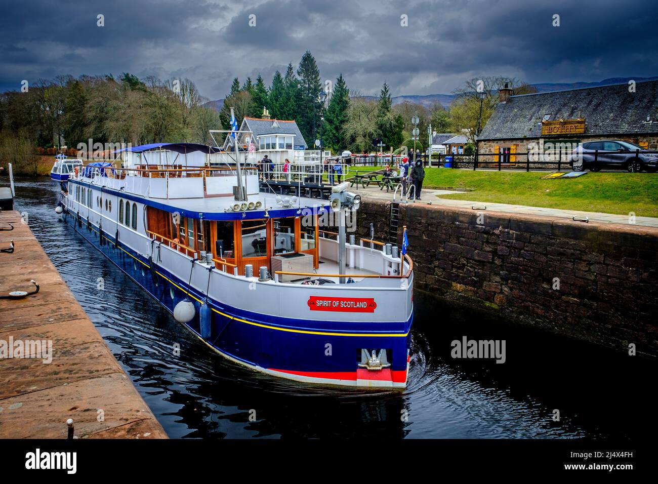 Spirit of Scotland passing through the locks on the Caledonian Canal ...