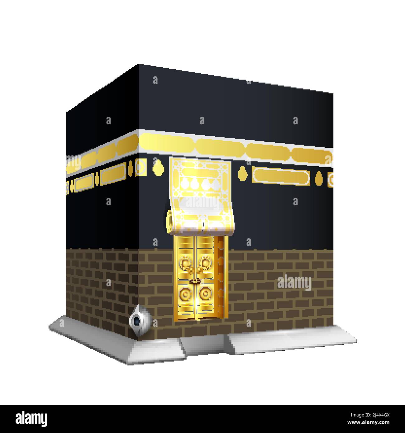 Kaaba In Masjid Al Haram In Mecca Mosque Vector Stock Vector Image ...