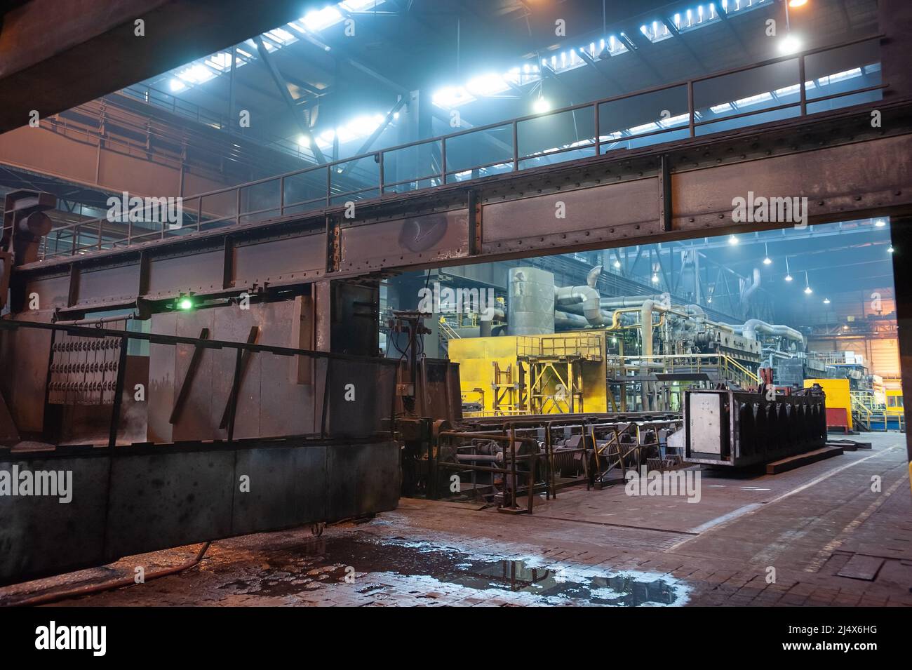 Metallurgical factory in Germany, hot rolled metal conveyor, sheet ...