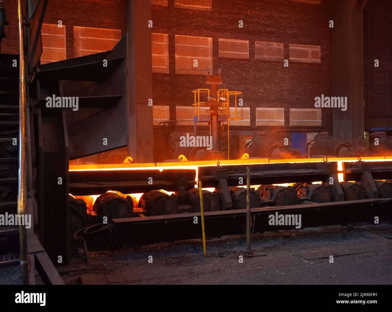 Metallurgical factory in Germany, hot rolled metal conveyor, sheet ...