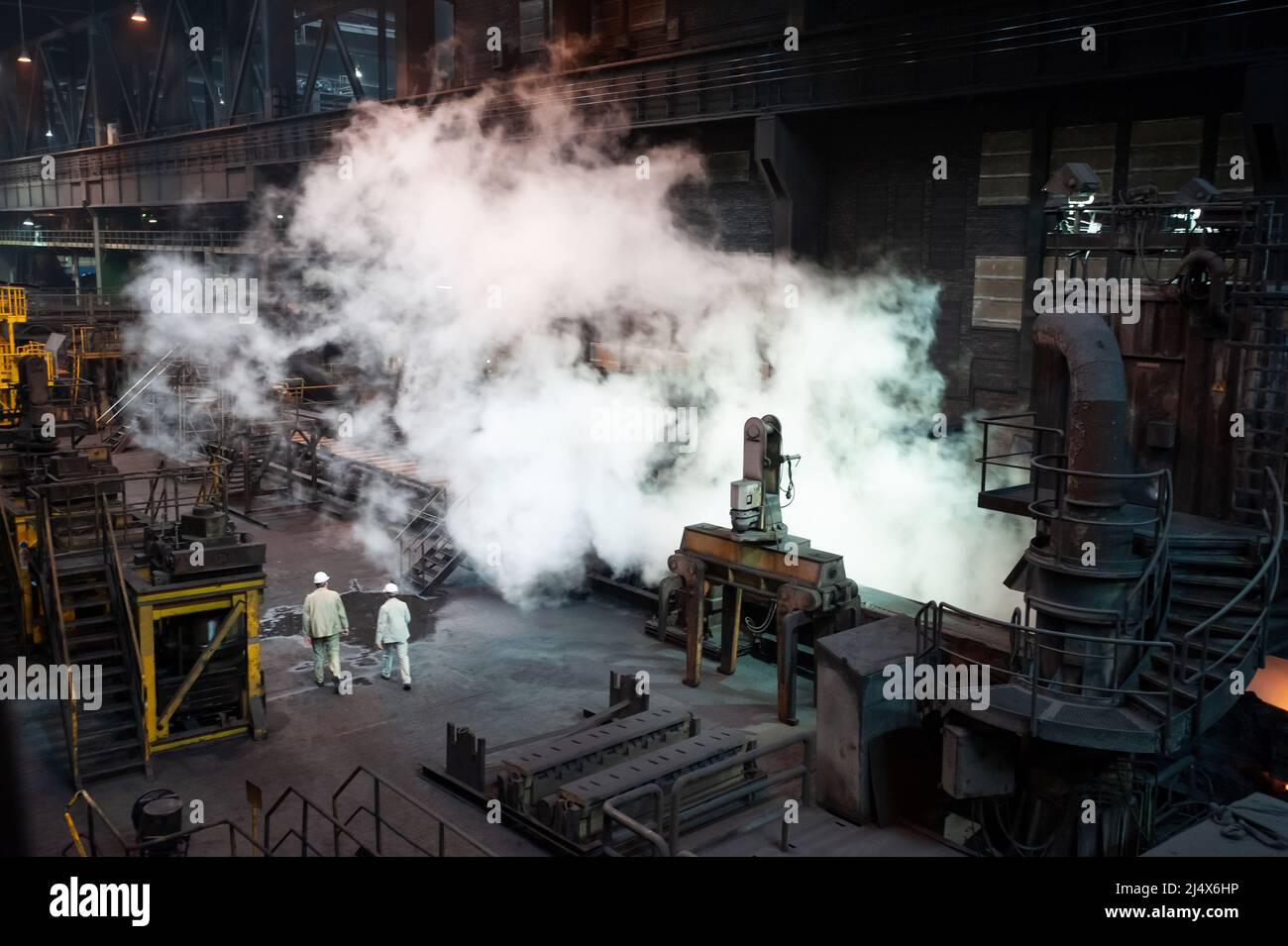 Metallurgical factory in Germany, hot rolled metal conveyor, sheet ...