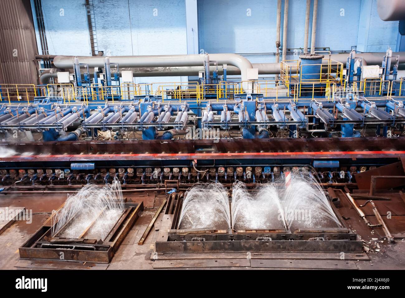 Metallurgical factory in Germany, hot rolled metal conveyor, sheet ...