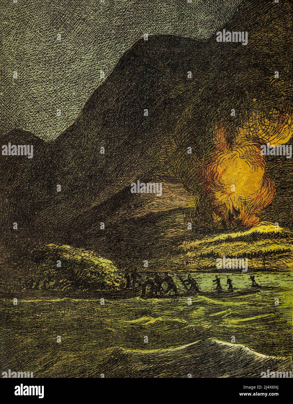 Men Returning to boats from the book The life and adventures of ...