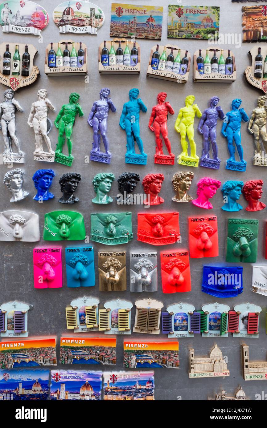 Souvenir Fridge Magnets on sale in Florence Italy Stock Photo - Alamy