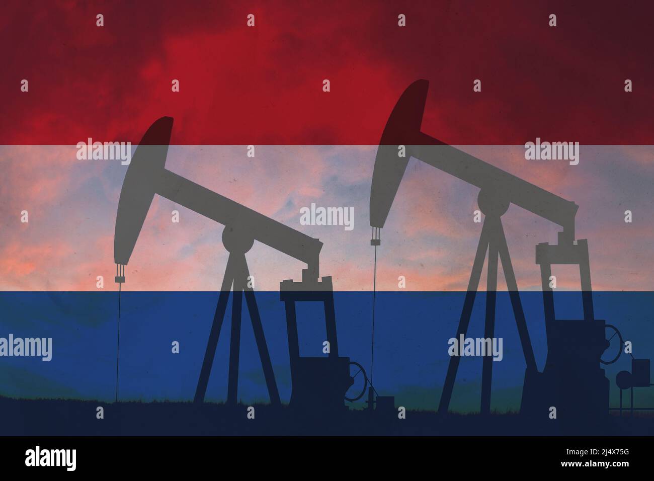 Netherlands oil industry concept, industrial illustration. Netherlands ...