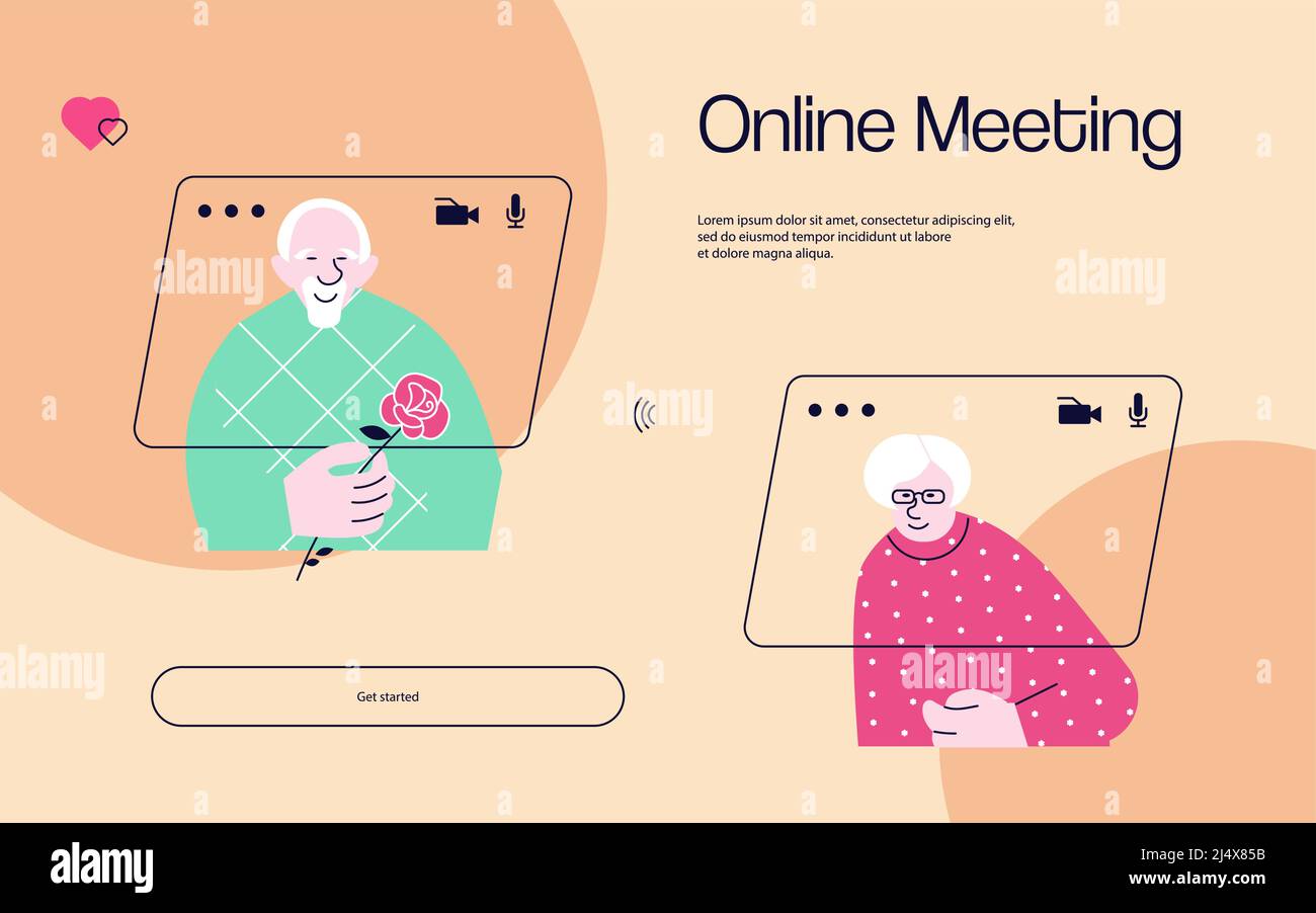 Woman video chatting man on Stock Vector Images - Alamy