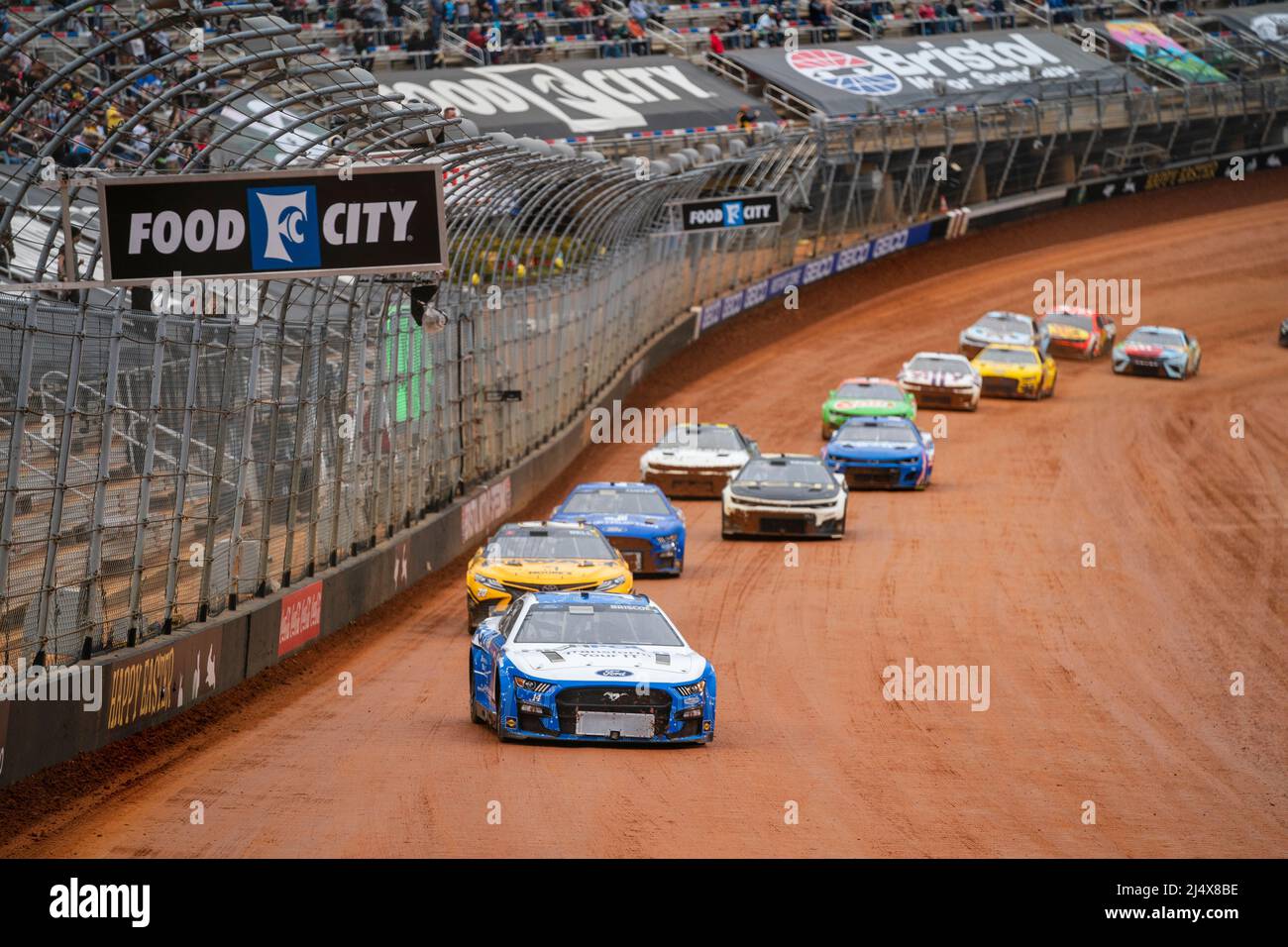 Bristol, TN, USA. 17th Apr, 2022. Chase Briscoe races for position for ...