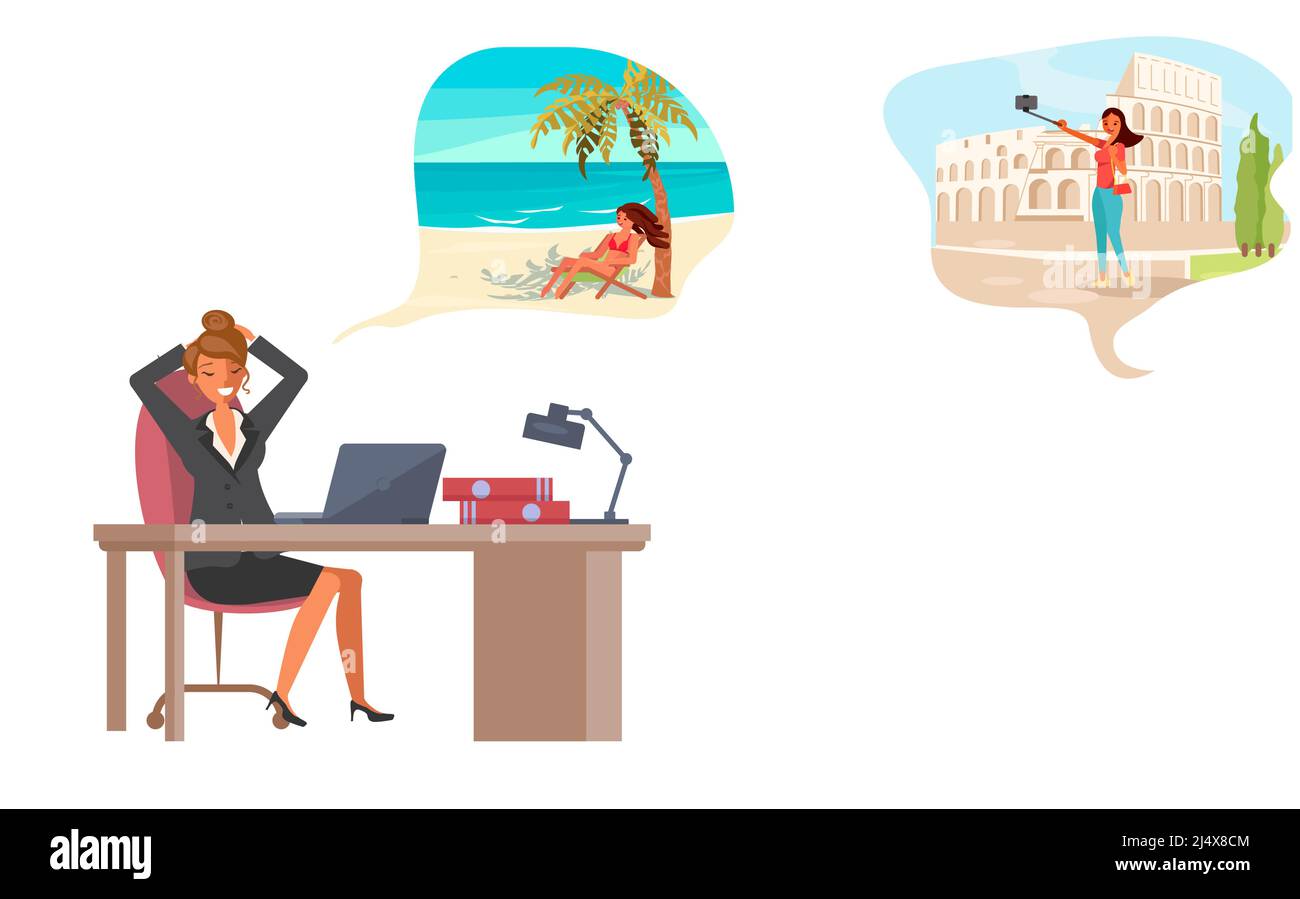 Happy workplace metaphor Stock Vector Images - Alamy