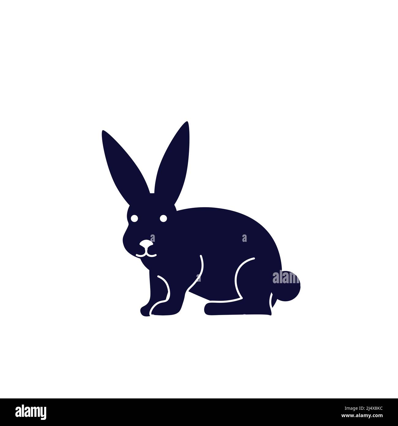 Funny rabbit, stylized black pet isolated Stock Vector Image & Art - Alamy