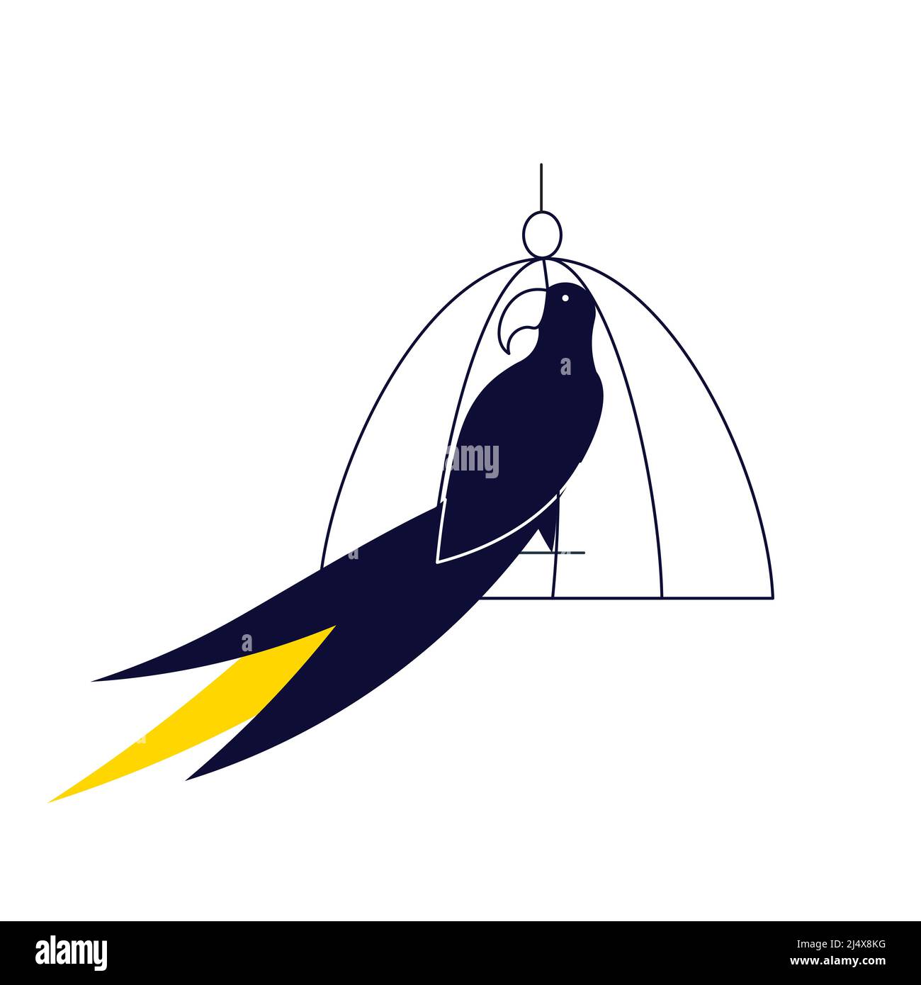 Parrot in a cage Stock Vector Images - Alamy