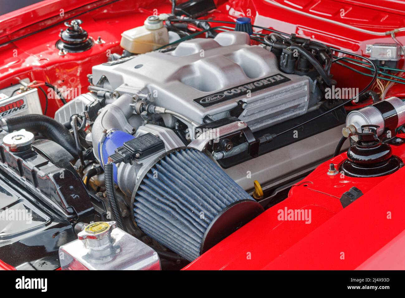 Ford Capri Cosworth engine. Super & Classic car Sunday 2022 Stock Photo ...