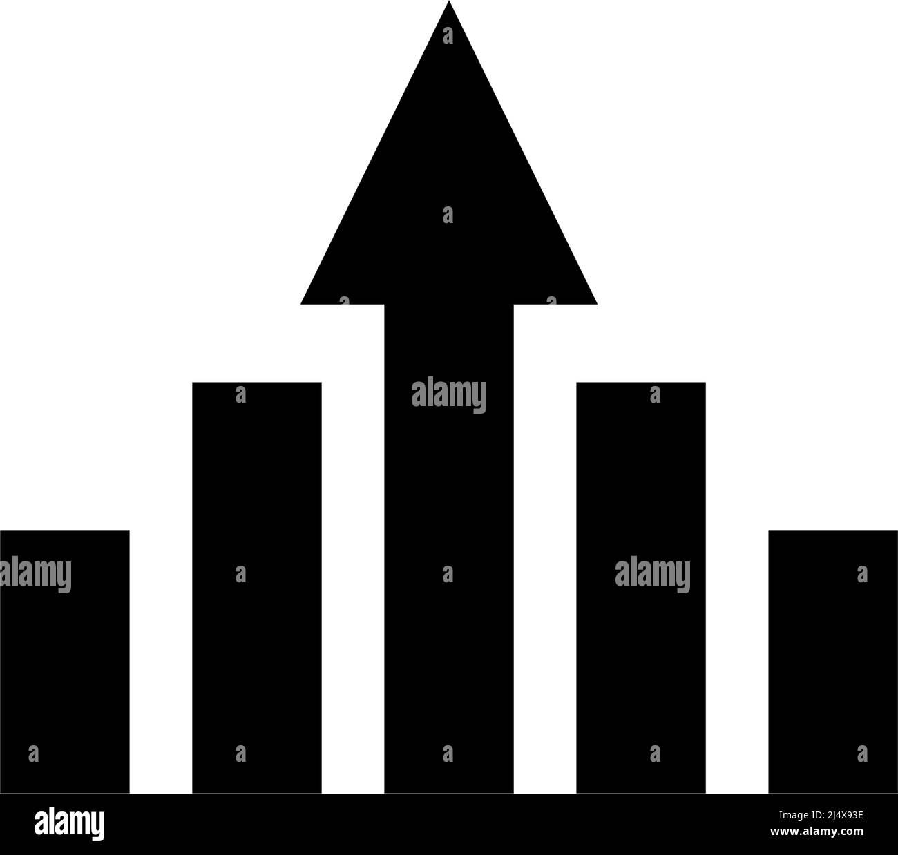 Arrow Growing Graph, Progress Arrow Grow. Flat Vector Icon illustration ...