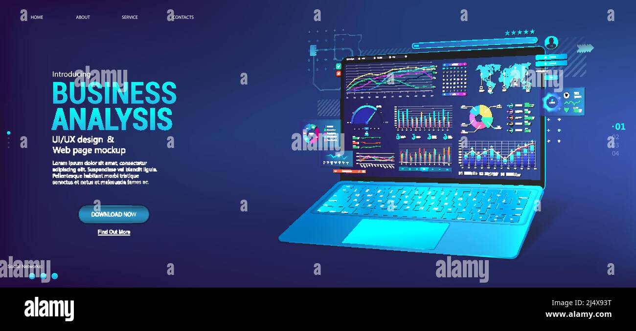 Business dashboard with analysis and analytics online through the ...