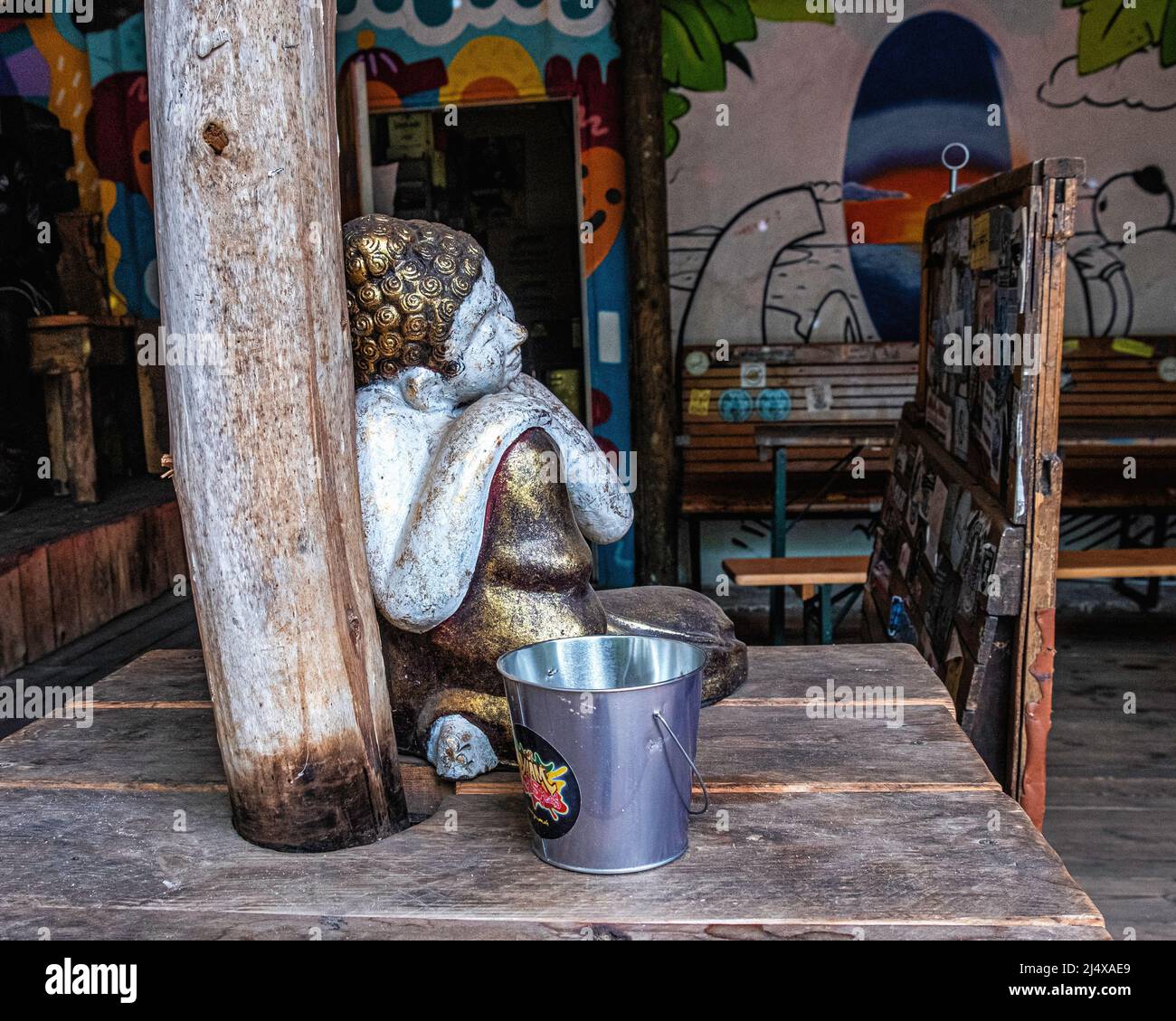 Buddha figurine at YAAM Young African Art Market at Stralauer Platz ...