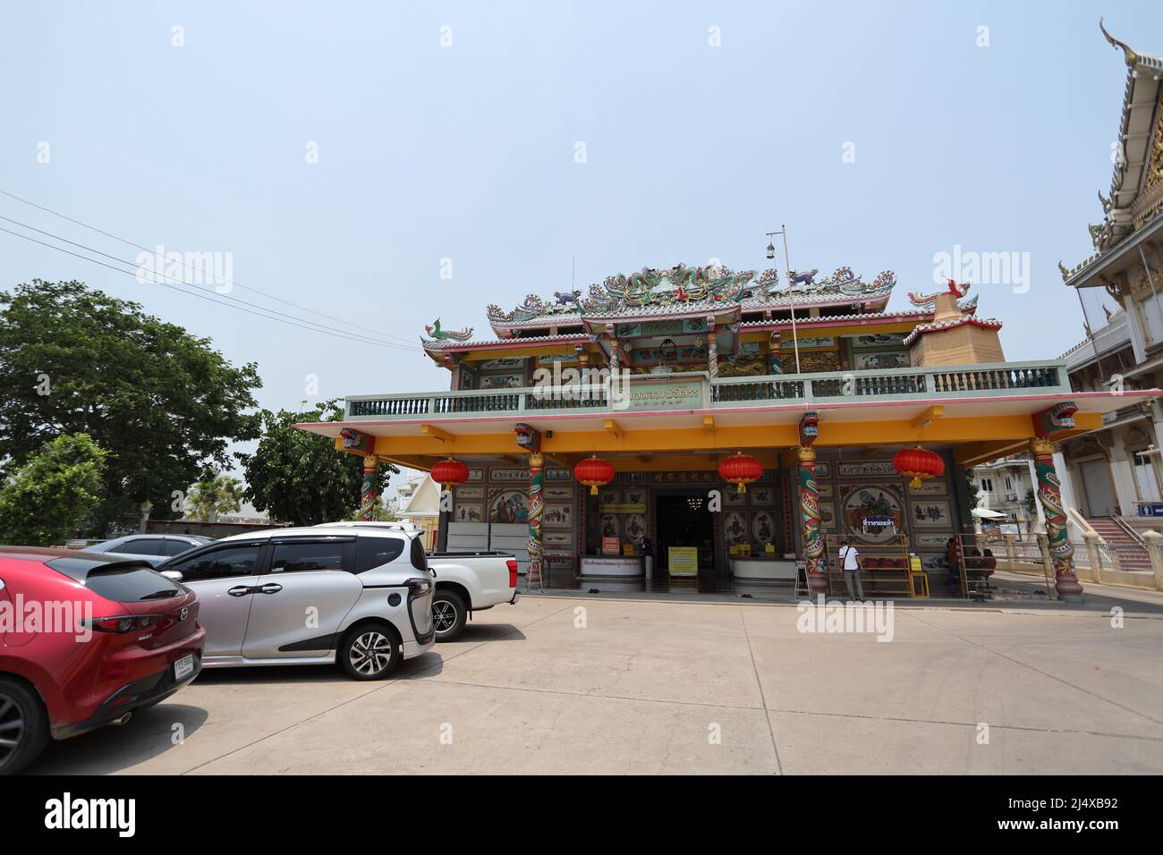 Chachoengsao, Thailand - April 8, 2022: The Chinese temple in Wat ...