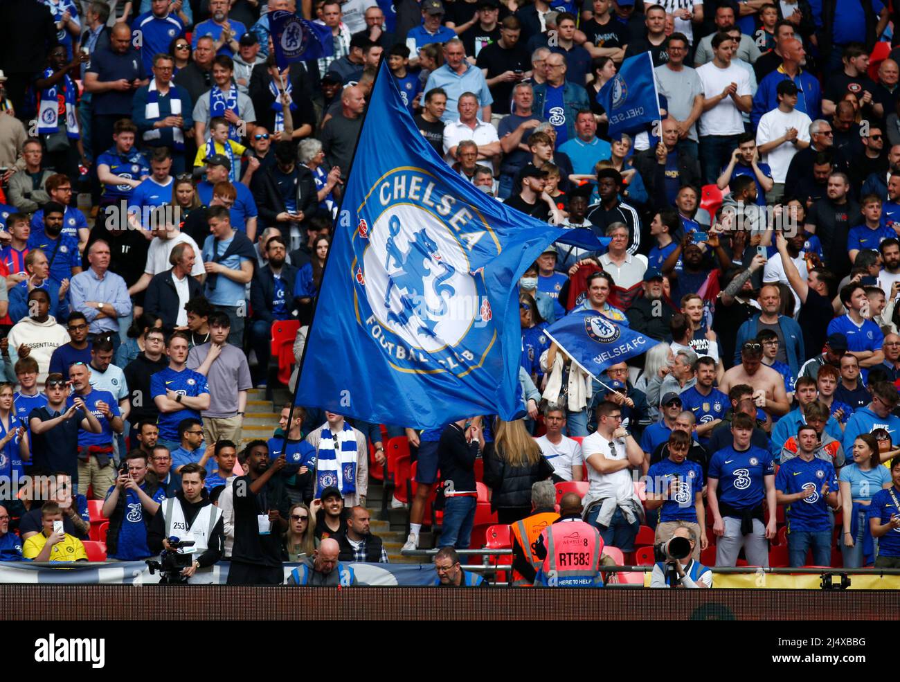 LONDON, ENGLAND - APRIL 17:Chelsea Banner before kick off during FA Cup ...