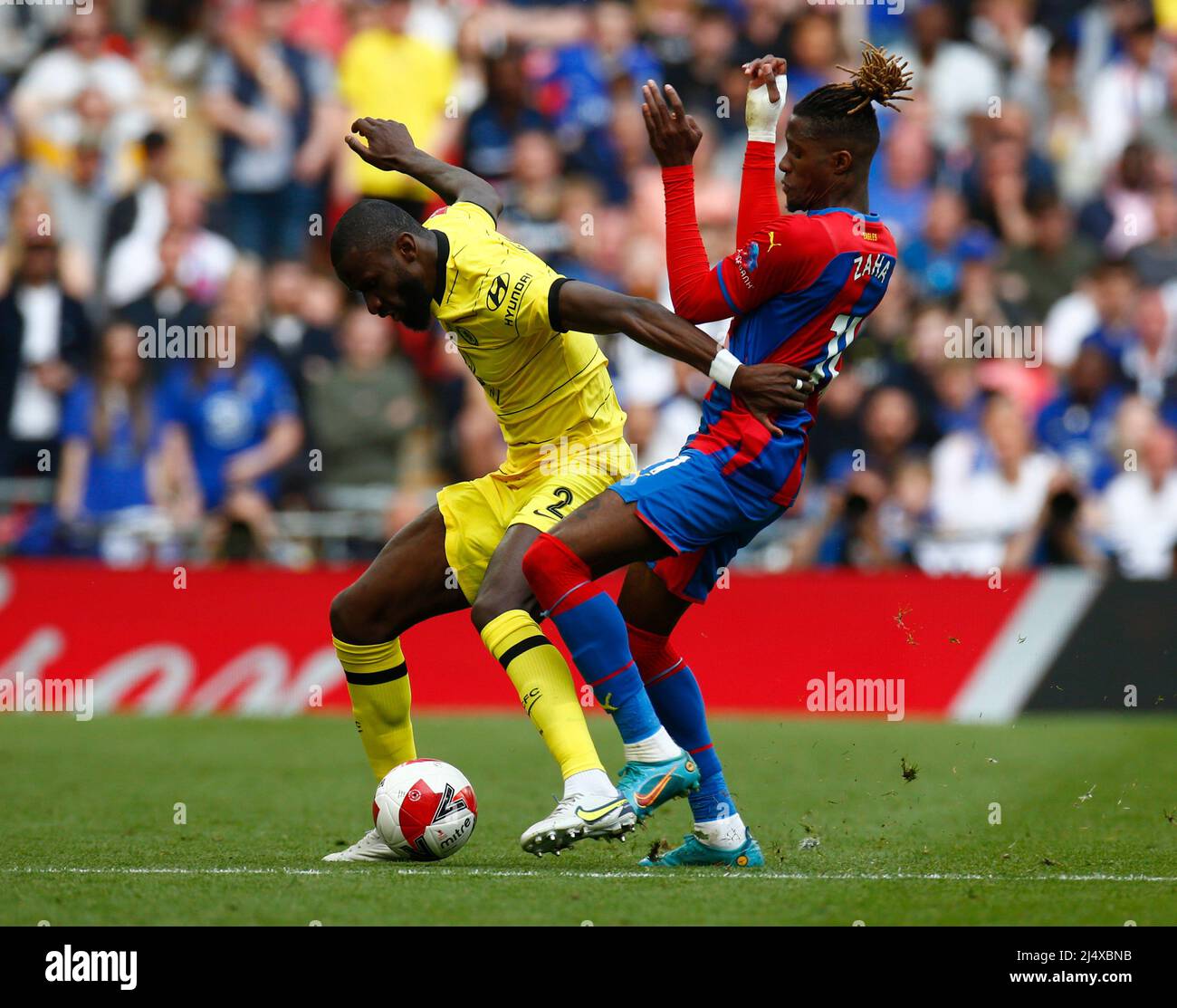 LONDON, ENGLAND - APRIL 17: Chelsea's Antonio Rudiger tussle with ...