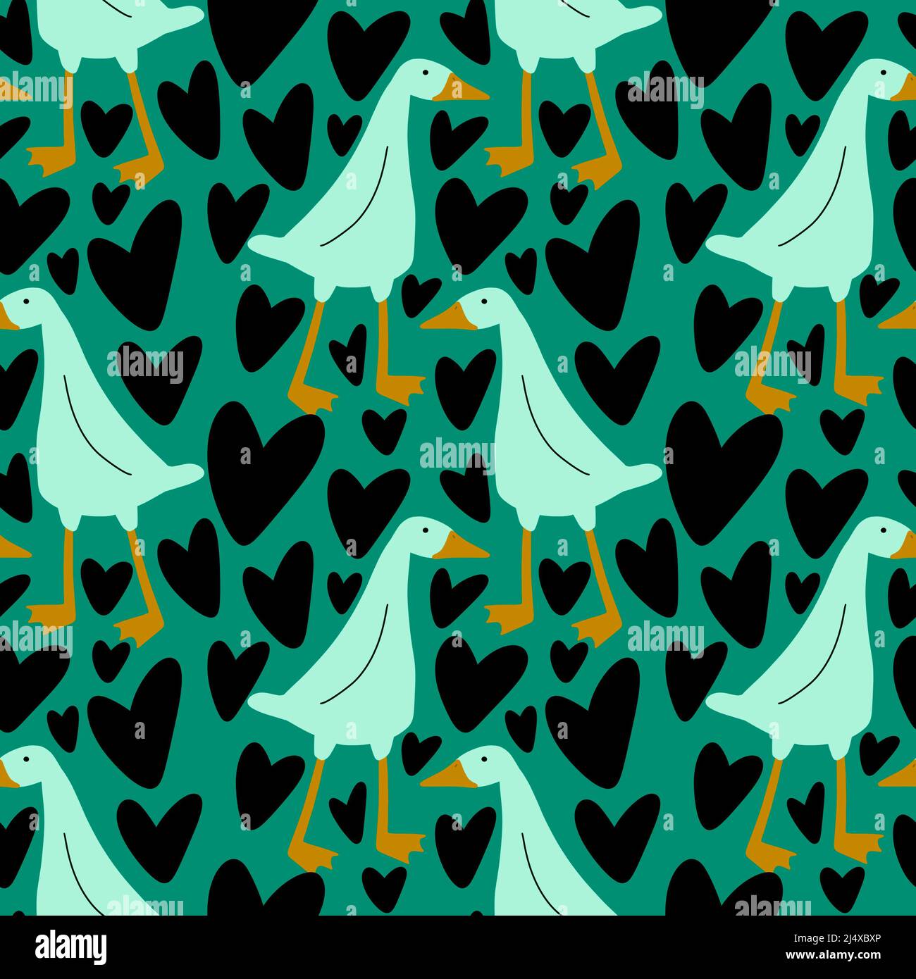 Animals seamless geese pattern for fabrics and packaging and gifts and ...