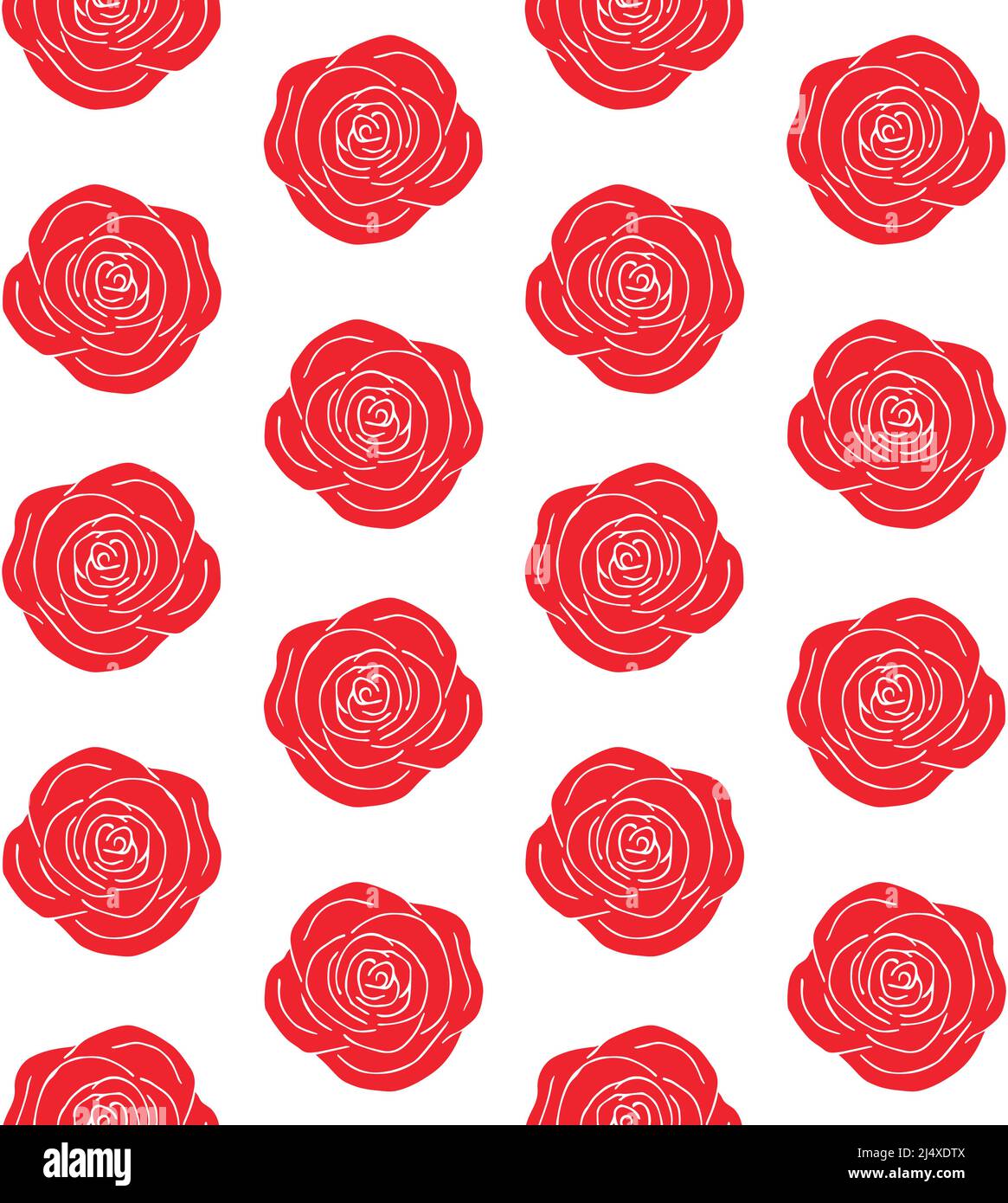 Vector seamless pattern of hand draw rose flower Stock Vector Image ...