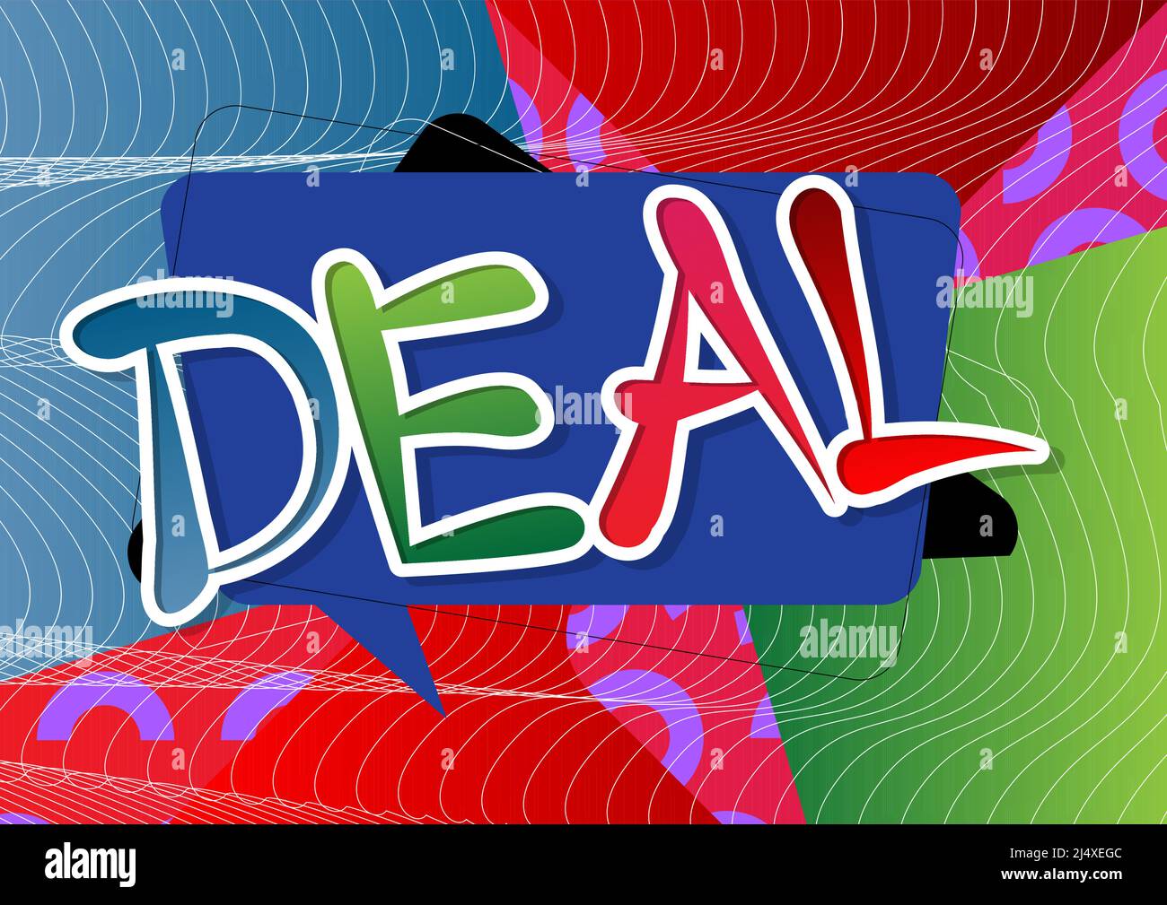 Deal. Word written with Children's font in cartoon style Stock Vector ...