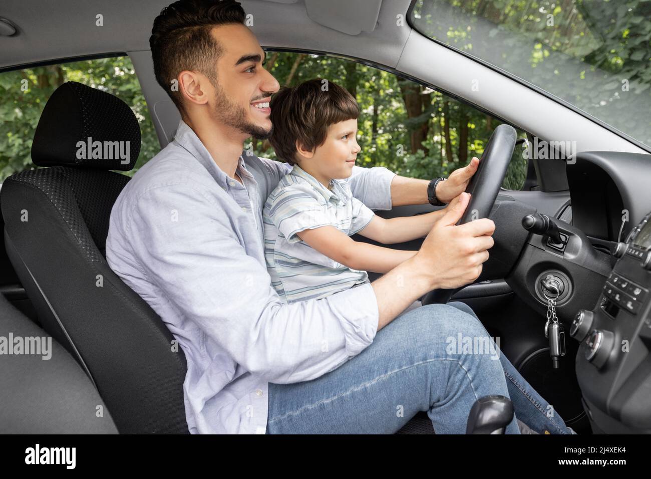 Father teaching son drive in hi-res stock photography and images - Alamy