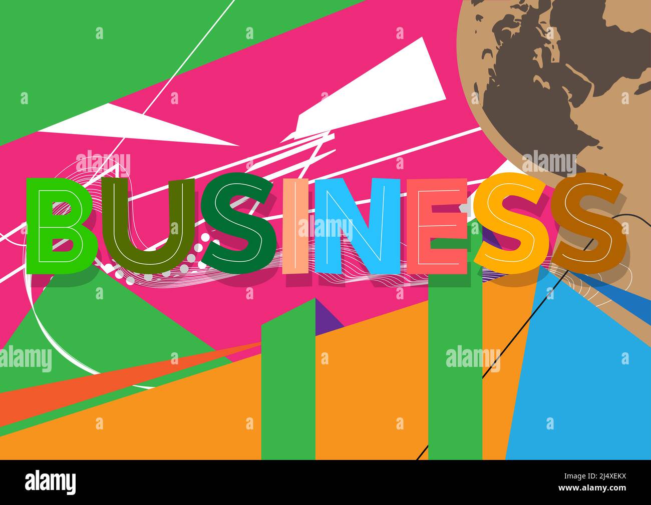 Business. Word written with Children's font in cartoon style Stock ...