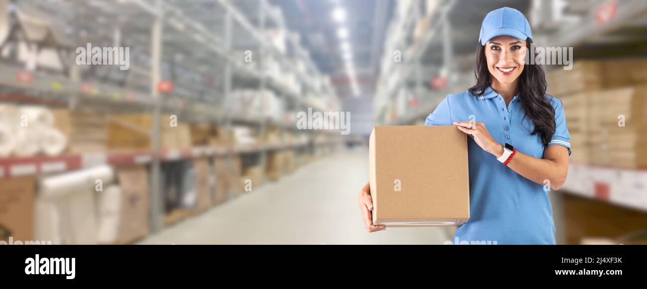 Female worker packing box in warehouse hi-res stock photography and ...