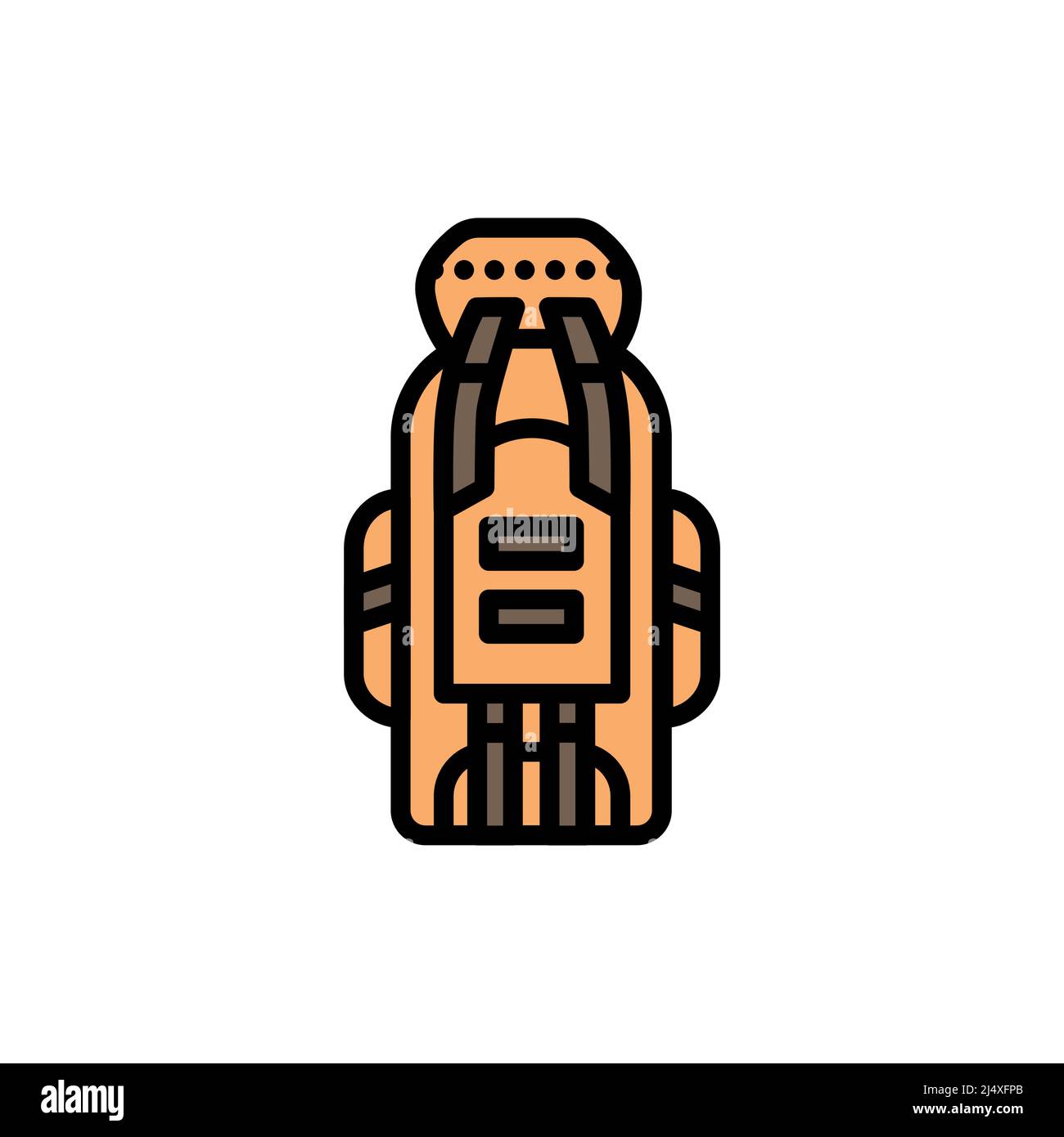 Hiking backpack line color icon. Isolated vector element. Outline ...
