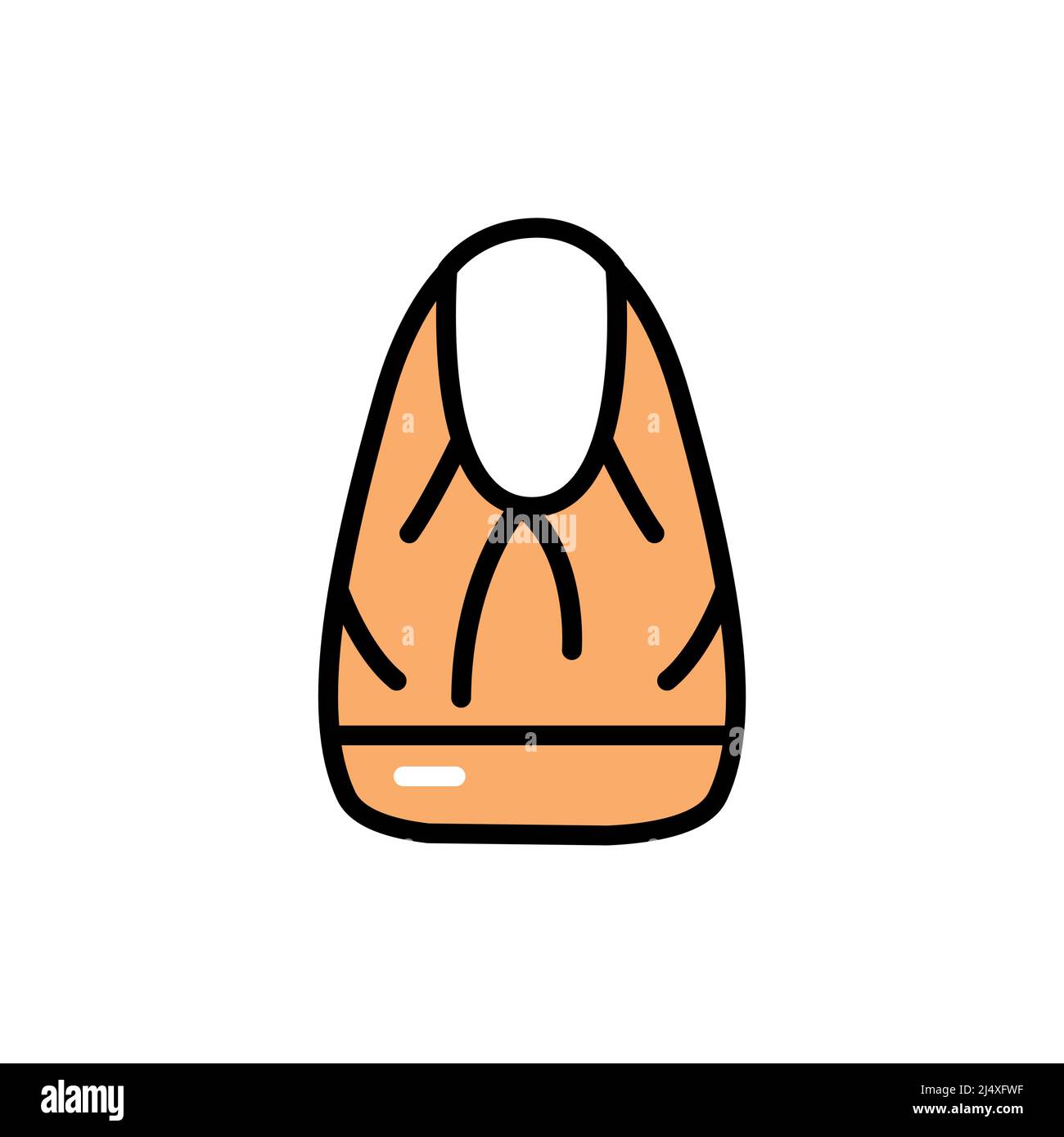 Hobo bag line color icon. Isolated vector element. Outline pictogram ...