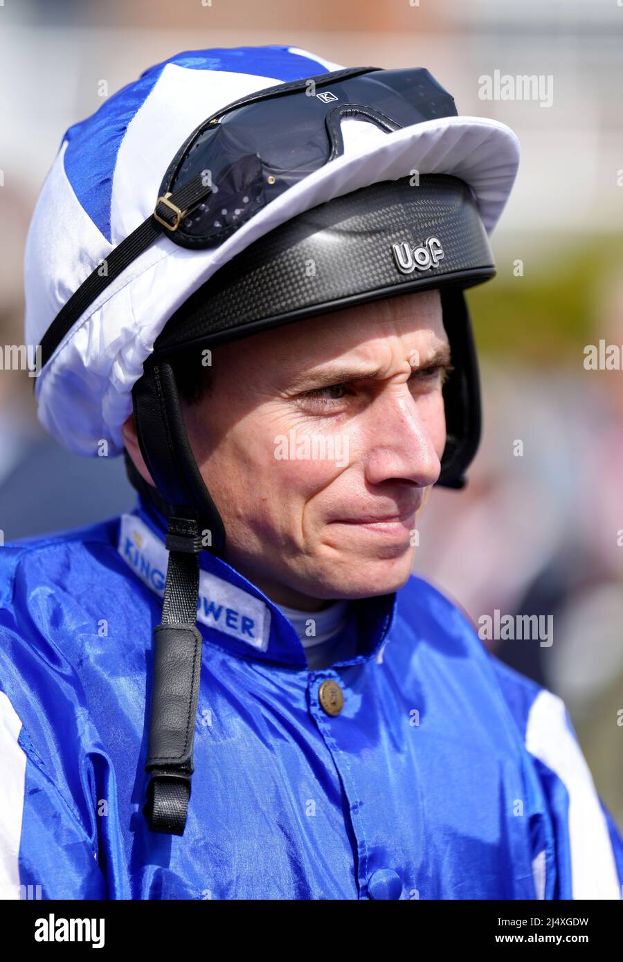 Jockey Ryan Moore at Kempton Park Racecourse, Surrey. Picture date ...