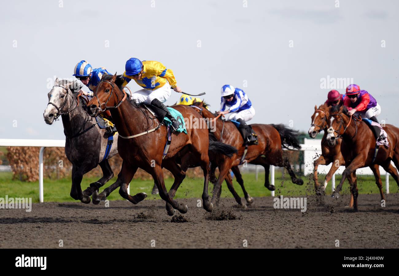 Belloccio ridden by jockey David Egan (left) on their way to winning ...