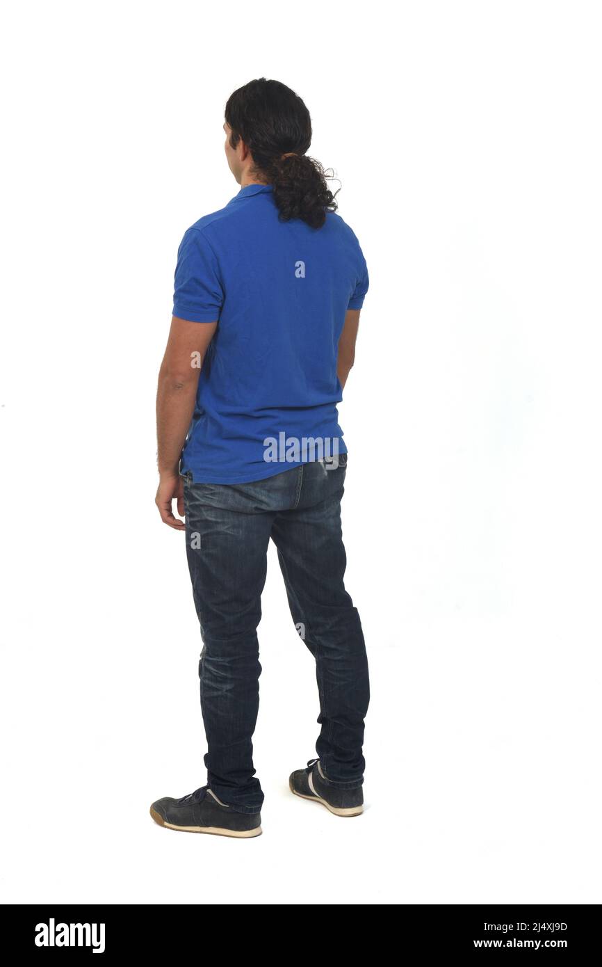 rear and side view of a man on white background Stock Photo - Alamy
