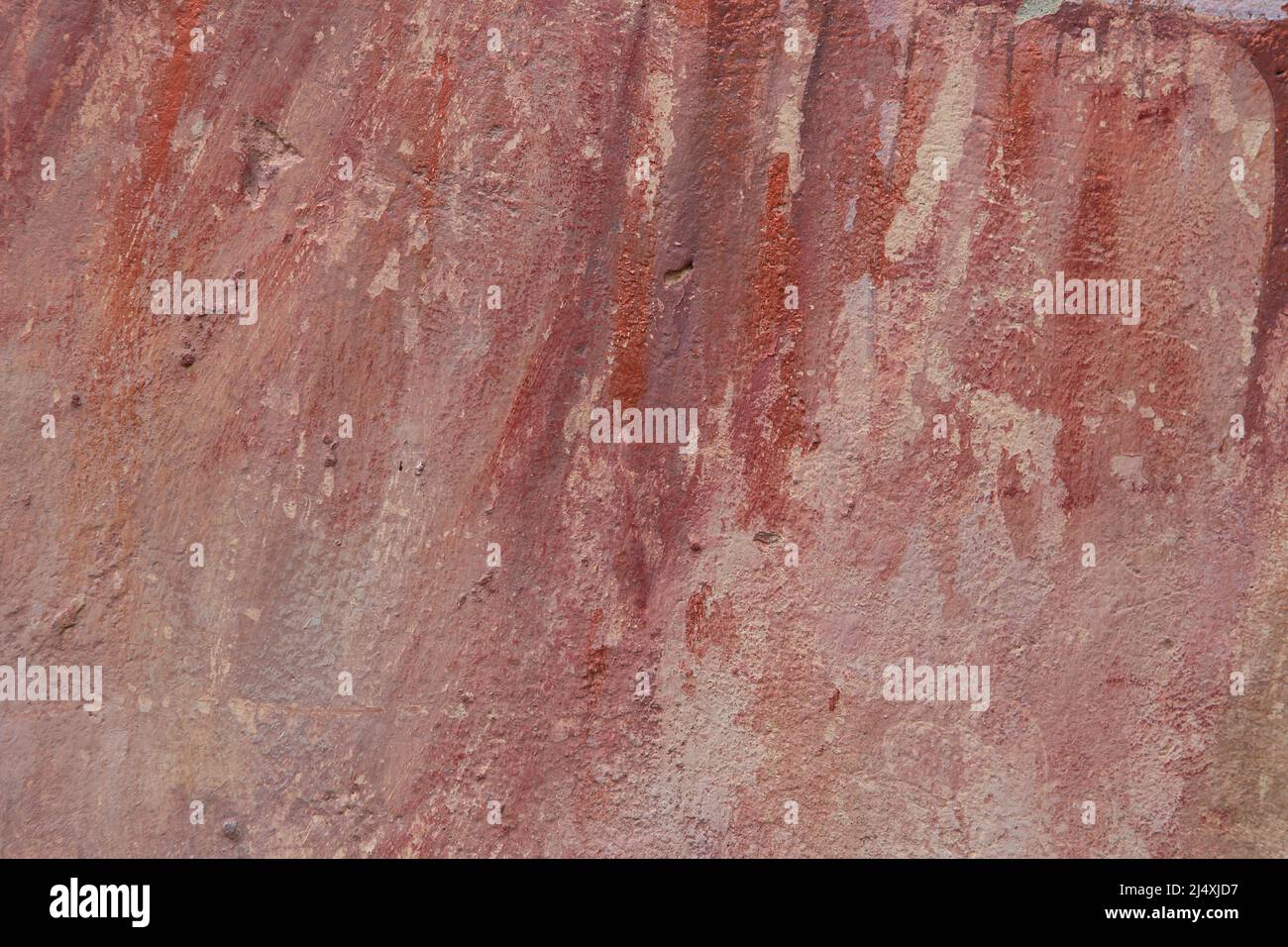 Old flaky wall with destroyed plaster. Renovation of old house ...