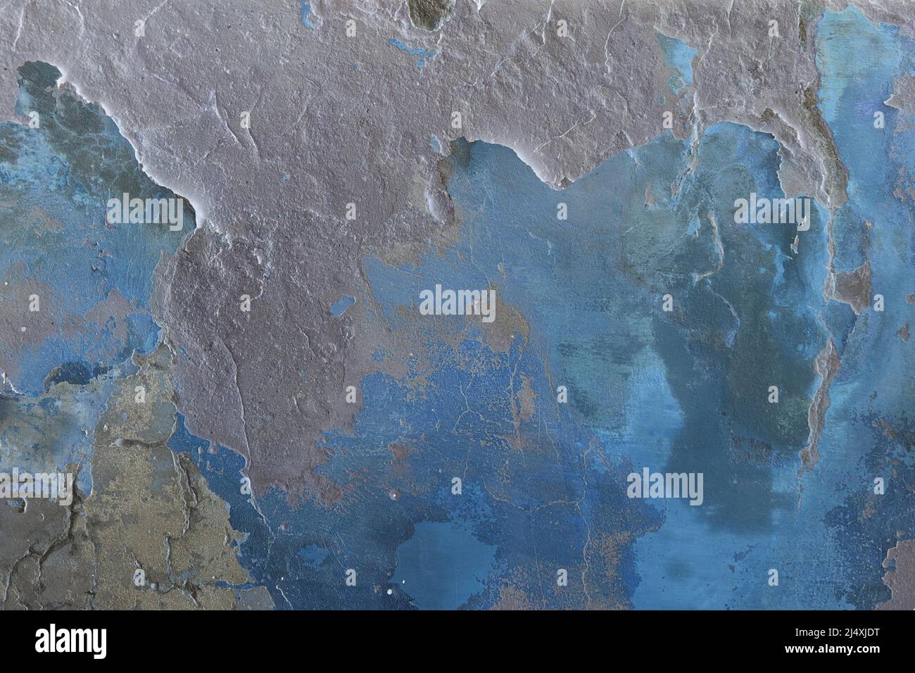 Old flaky wall with destroyed plaster. Renovation of old house ...