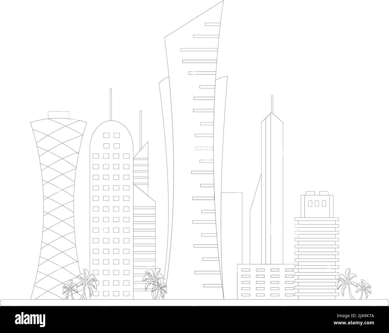 Construction of new city doha Stock Vector Images - Alamy