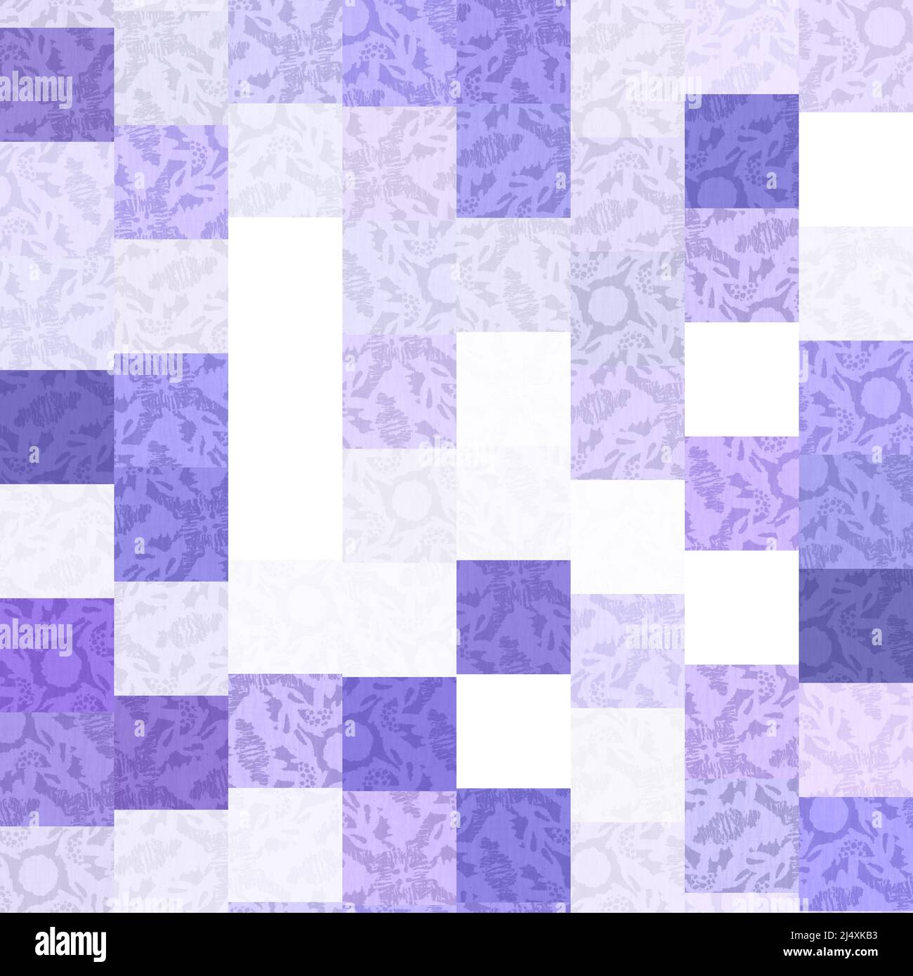 Random patchwork purple mosaic pixel grid seamless pattern. Modern ...