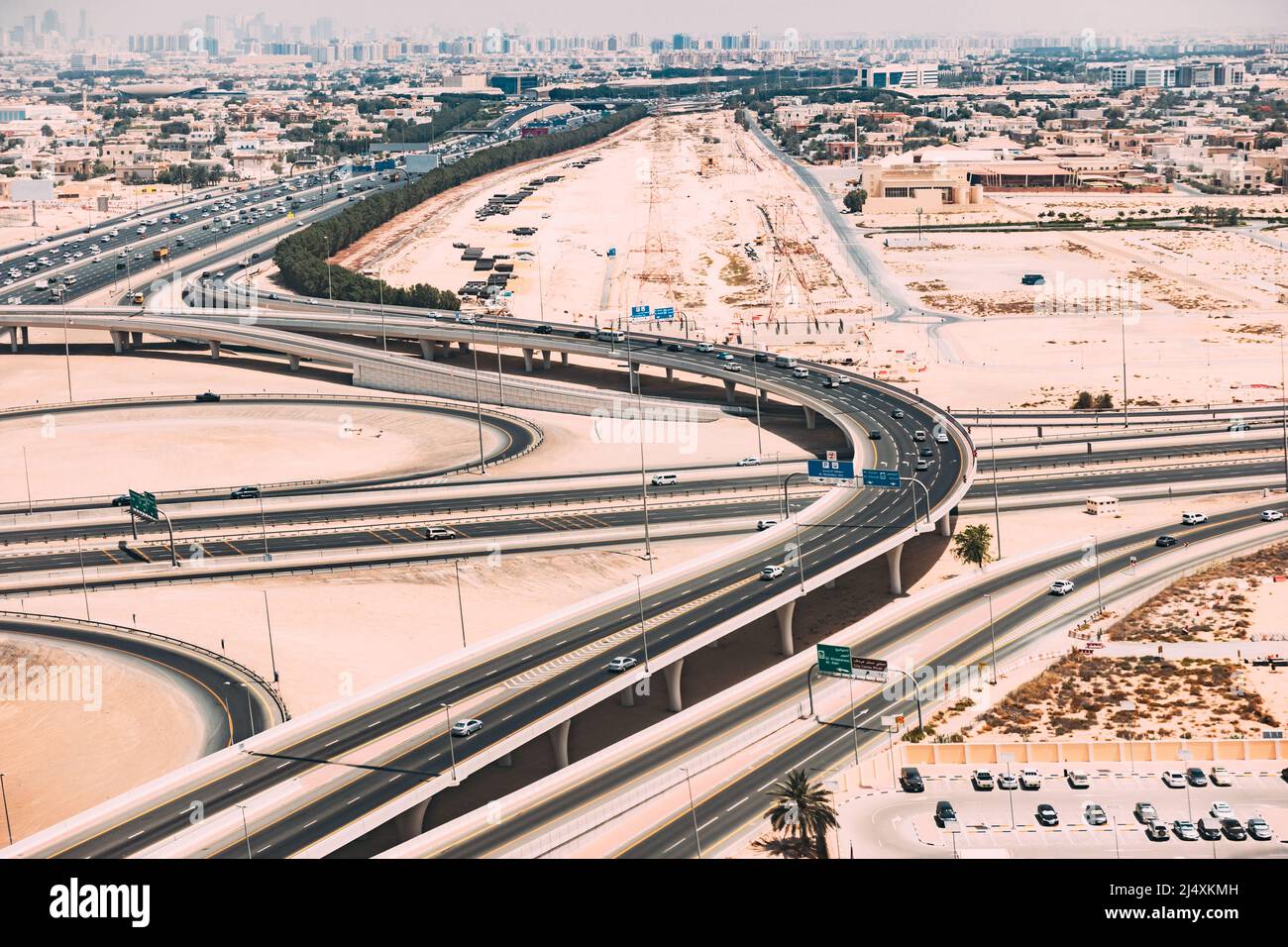 Aerial View Of Cityscape Of Dubai From Window Of Plane. Aerial View Of ...