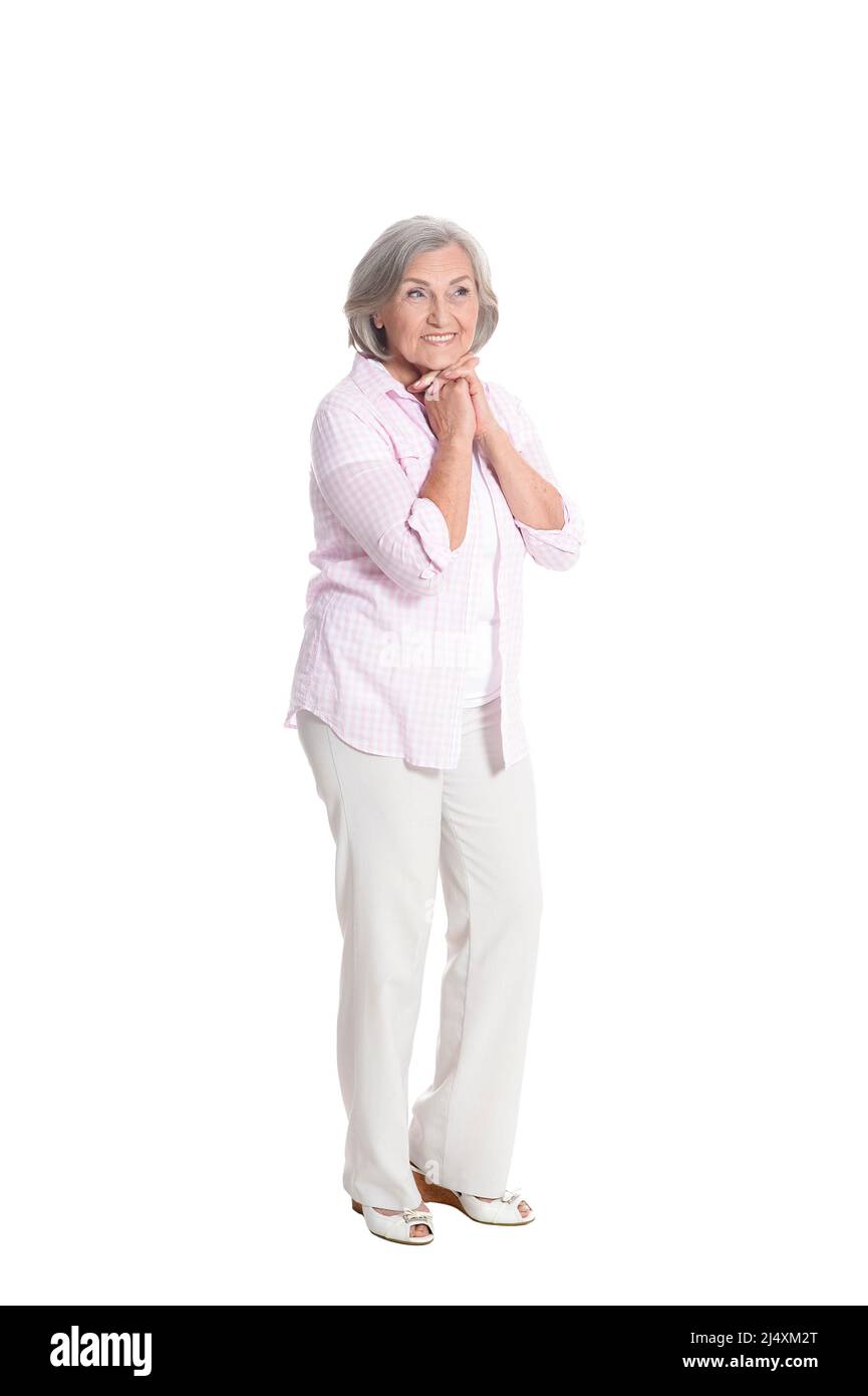 Old lady posing Cut Out Stock Images & Pictures - Alamy