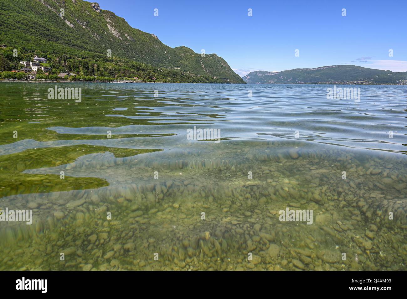 Lac du Bourget, the largest lake of the French Alps, at Le Bourget-du ...